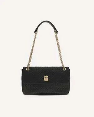 Bottega Veneta Intreccio Shoulder Bag - Black