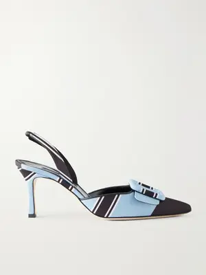 Manolo Blahnik Striped Pumps