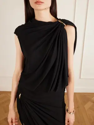 Sportmax Lacuna Embellished Jersey Blouse - Black