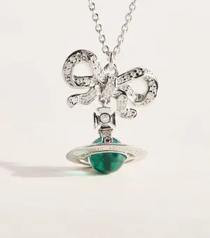 VIVIENNE WESTWOOD Octavie Pendant Necklace With Embellished Bow And Orb Motif