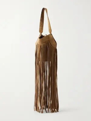 Khaite Lotus Fringed Leather Tote - Brown