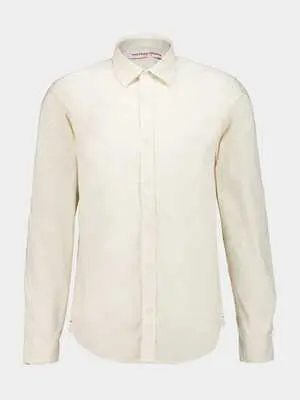 Orlebar Brown Latte Giles Cotton Poplin Shirt - Beige