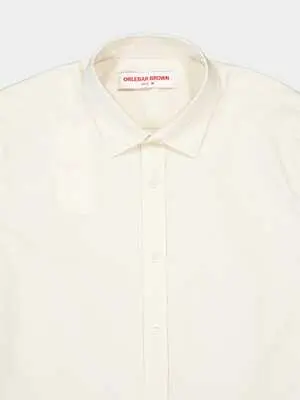 Orlebar Brown Latte Giles Cotton Poplin Shirt - Beige
