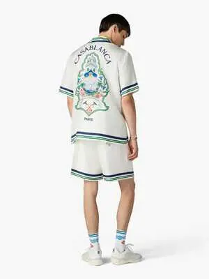 Casablanca White Hotel Emblem Silk Shirt