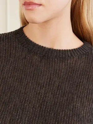 Brunello Cucinelli Metallic Silk, Alpaca, And Wool-blend Sweater
