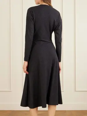 Brunello Cucinelli Draped Wool-blend Jersey Dress