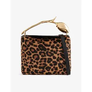 Erdem Mini Bloom -print Pony Hair-leather Top-handle Bag - Leopard