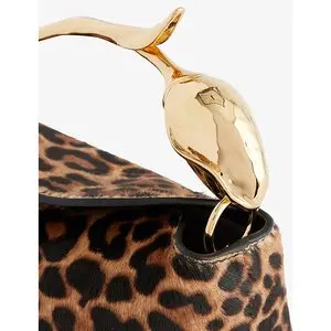 Erdem Mini Bloom-print Pony Hair-leather Top-handle Bag - Leopard
