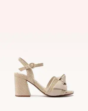 ALEXANDRE BIRMAN Maxi Clarita Padded Raffia Block Heel - Shell