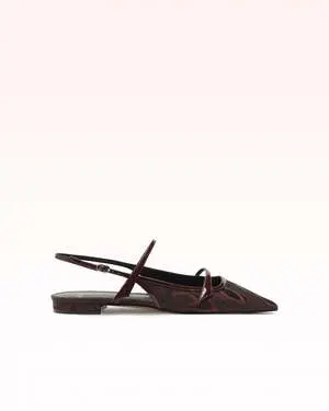 ALEXANDRE BIRMAN Tita Moire Flat - Cherry Lacquer
