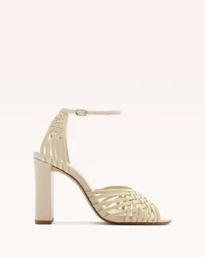 ALEXANDRE BIRMAN Lilian 90 Braided Leather Block Heel Sandals