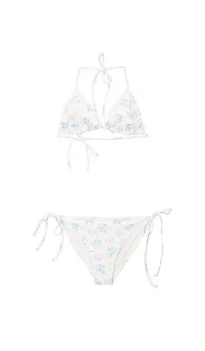 LoveShackFancy Dannie Bikini Set - Blue