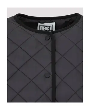 TOTEME Quilted Collarless Long-sleeve Jacket