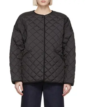 TOTEME Quilted Collarless Long-sleeve Jacket