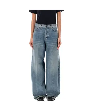 HAIKURE Bethany Logo Patch Wide-leg Jeans