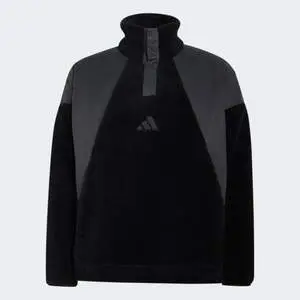Adidas Xploric Climawarm High Pile Snap Pullover - Black