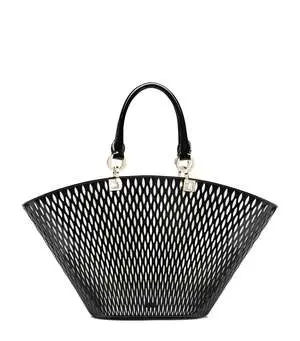 TOM FORD Medium Patent Leather Panier Tote Bag - Black