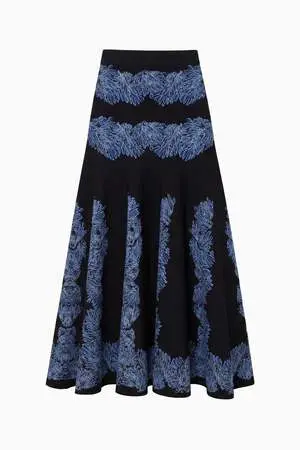 Ulla Johnson Alessia Knit Jacquard Skirt - Lapis