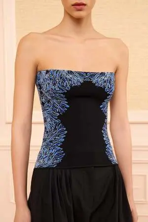 Ulla Johnson Madelie Strapless Knit Jacquard Top