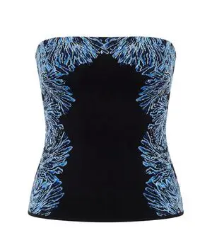 Ulla Johnson Strapless Knit Jacquard Top - Lapis