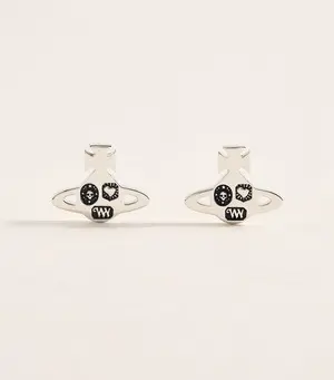 VIVIENNE WESTWOOD Crispin Stud Earrings With Skull And Heart Motifs - Silver