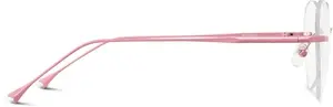 Zenni Heart Rimless Eyeglasses With Stainless Steel Frame - Pink