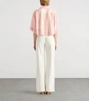 Balmain Cropped Satin Foulard Shirt