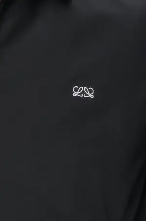 Loewe Logo Embroidered Zip-up Jacket - Black