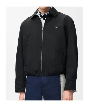 Loewe Logo Embroidered Zip-up Jacket - Black