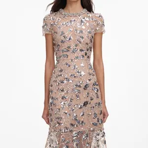 SELF-PORTRAIT Sequin Embellished Maxi Dress