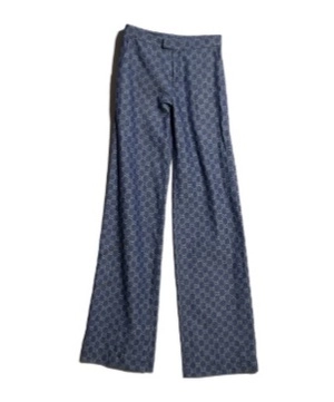 Gucci Gg Denim Jacquard Full Length Pants - Blue