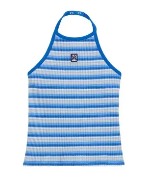 Amiri Striped Halterneck Top - Blue