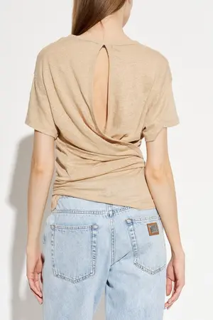 IRO PARIS Short-sleeved T-shirt With Metal Ring Detail - Beige