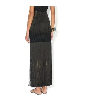 Alaïa Fringed Tube Knit Skirt