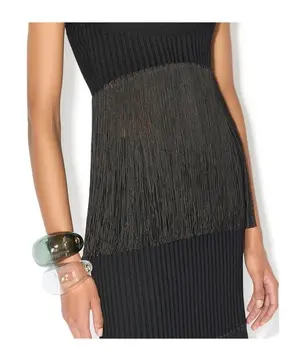 Alaïa Fringed Tube Knit Skirt