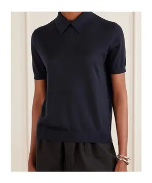LISA YANG Short-sleeved Knitted Polo