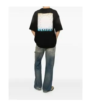 Amiri Bandana-print Logo-embroidered T-shirt - Black