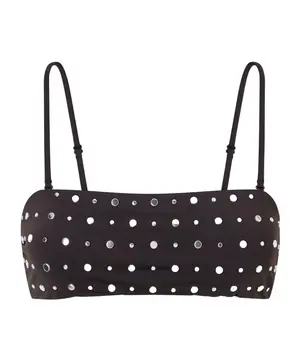 Staud Sara Strapless Studded Bikini Top