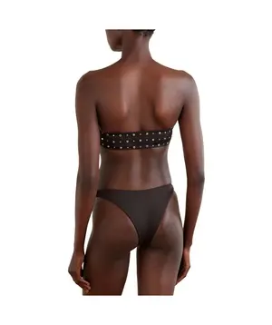 Staud Sara Strapless Studded Bikini Top