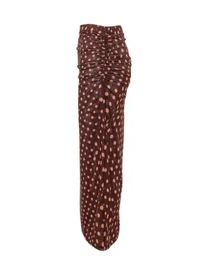 Stella McCartney Polka Dot Ruched Zipped Midi Skirt - No