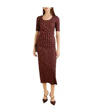 Stella McCartney Polka Dot Ruched Zipped Midi Skirt - No