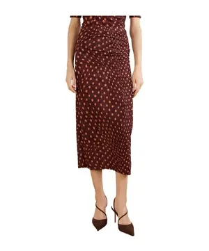 Stella McCartney Polka Dot Ruched Midi Skirt