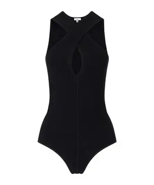 Alaïa Cross Body Compact Bodysuit - Black