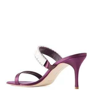 Manolo Blahnik Crystal-embellished Satin Sandals