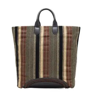 Emporio Armani Striped-pattern Tote Bag - Brown
