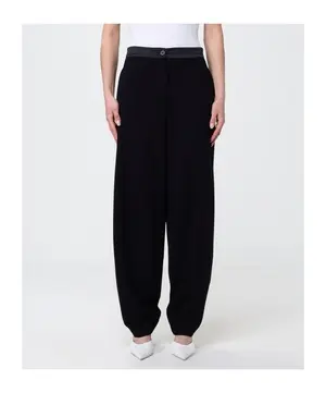 Emporio Armani Tapered-leg Trousers With Satin Waistband