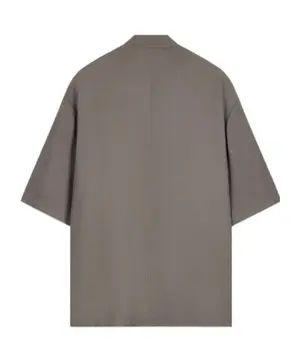 Emporio Armani Band Collar Short Sleeve Shirt - Brown
