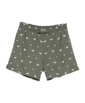 Emporio Armani Elastic Waist Swim Trunks - Gray
