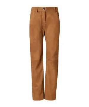 Magda Butrym Suede Corduroy Straight-leg Pants - Brown