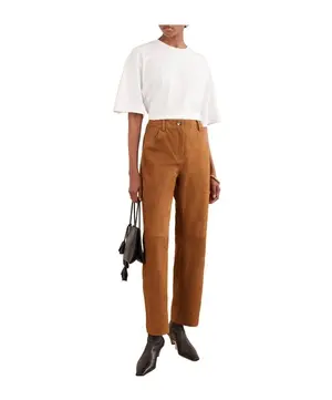 Magda Butrym Suede Corduroy Straight-leg Pants